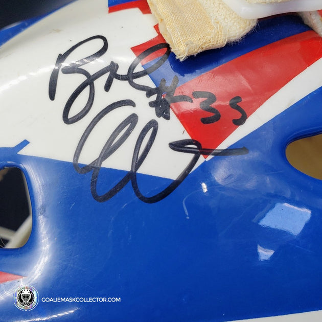 Featuring:Bob Essensa Game Worn Goalie Mask Gee Harrison Winnipeg Jets ...