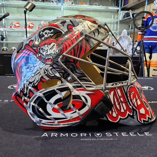 Cam Ward Game Worn Goalie Mask 2008-10 Carolina Hurricanes by Eye Cand ...