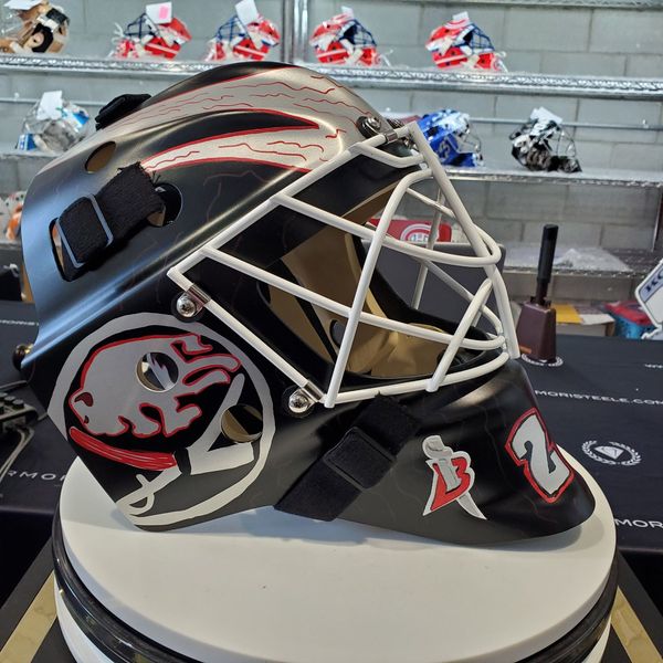 DEVON LEVI Buffalo Sabres Self Painted Goalie Mask – Goalie Mask Collector
