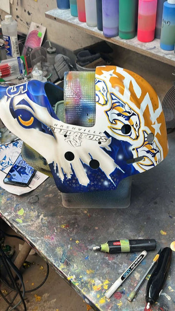 How to Prep A Preds Goalie Mask! – Goalie Mask Collector