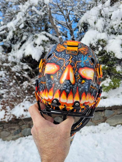 JACOB MARKSTROM Signed Goalie Mask Lava Skull! 🔥💀 – Goalie Mask Collector