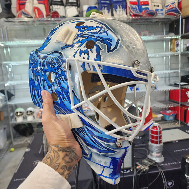 Featuring: JOSEPH WOLL Goalie Mask Signed by Eddie Belfour Toronto Map ...