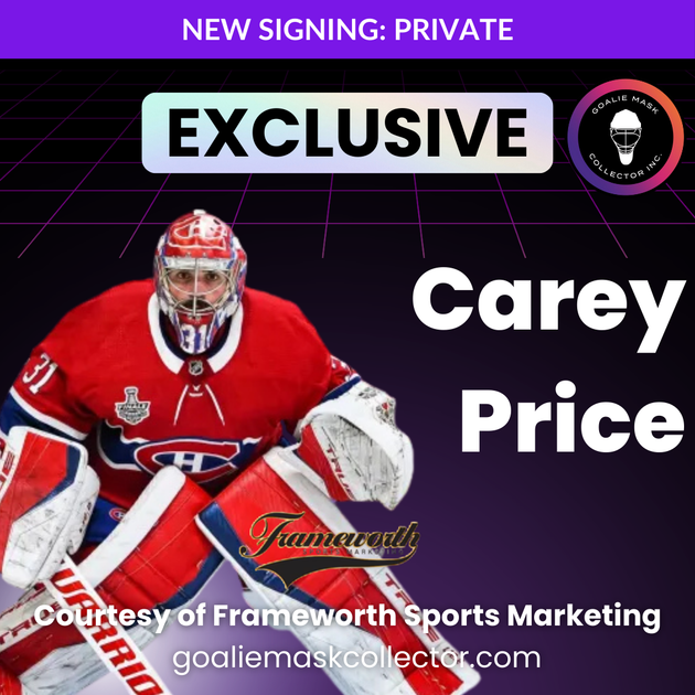 Upcoming Signing: Carey Price Signed Goalie Mask Tribute Signature Edi ...