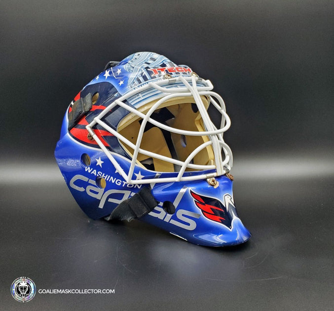 Brent Johnson Practice / Game Worn Goalie Mask 2008-09 Washington Capi ...
