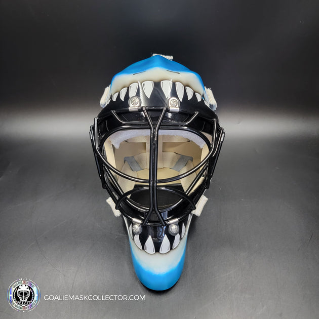 Brian Hayward Goalie Mask Unsigned San Jose V2 BRIGHT BLUE CAT316 Trib ...