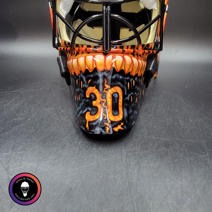 Custom Painted Goalie Mask: Jacob Markstrom Goalie Mask in Black and R ...