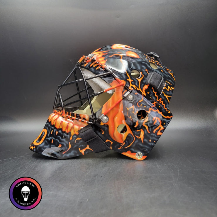 Custom Painted Goalie Mask: Jacob Markstrom Goalie Mask in Black and R ...
