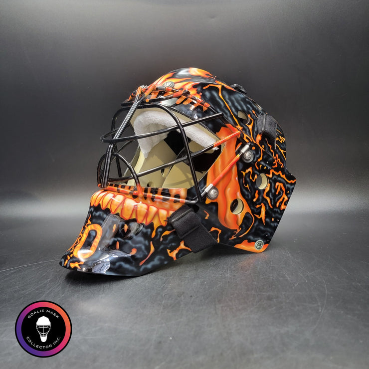 Custom Painted Goalie Mask: Jacob Markstrom Goalie Mask in Black and R ...