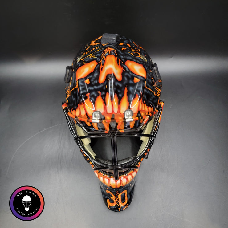 Custom Painted Goalie Mask: Jacob Markstrom Goalie Mask in Black and R ...
