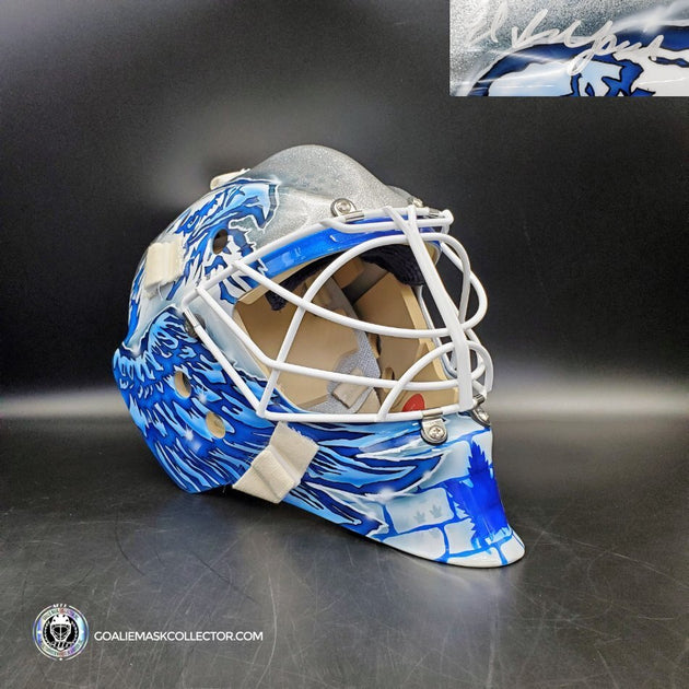 Joseph Woll Goalie Mask Ed Belfour Signed Toronto 2023 Metallic V2 Tri ...