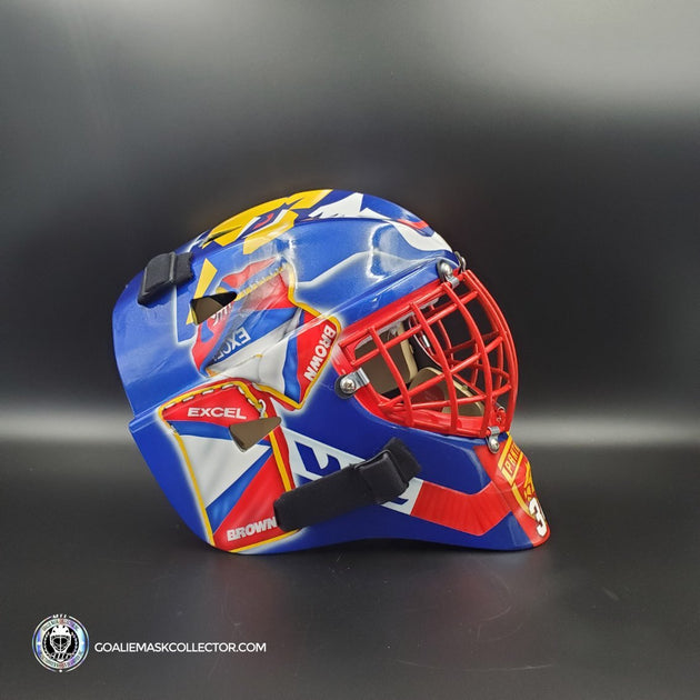John Vanbiesbrouck Goalie Mask Unsigned "THE GEAR COLLECTION" Brown Pa ...