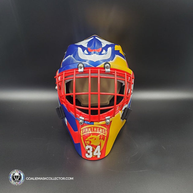 John Vanbiesbrouck Goalie Mask Unsigned "THE GEAR COLLECTION" Brown Pa ...