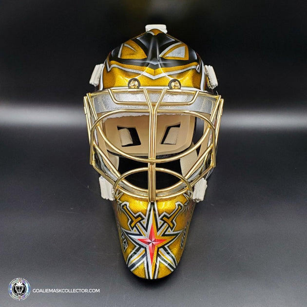 Logan Thompson Goalie Mask Unsigned Las Vegas 2023 Tribute + 24k Gold ...