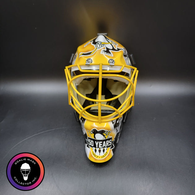 Marc-Andre Fleury Goalie Mask Unsigned Pittsburgh 50th Anniversary Tri ...