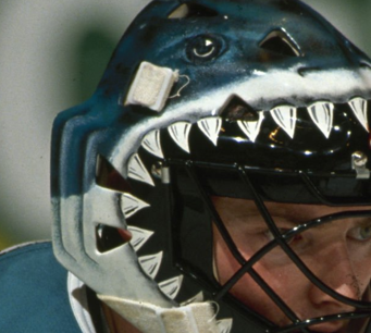 Brian Hayward Goalie Mask Unsigned San Jose V3 on CUJ316 – Goalie Mask ...