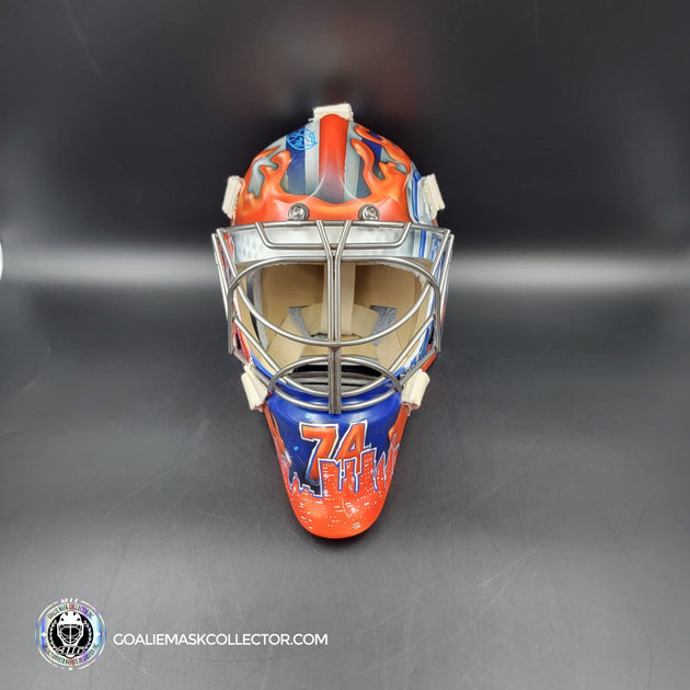 Stuart Skinner Unsigned Goalie Mask Edmonton 2023-24 CUP FINALS Tribut ...