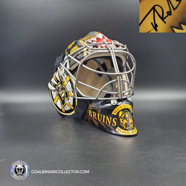 Tuukka Rask Signed Goalie Mask Boston Custom Grim Reaper Chin Tribute ...