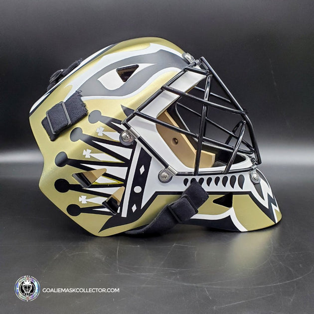 Custom Painted Goalie Mask: Felix Potvin Kings Duo Mashup Gold & Black ...