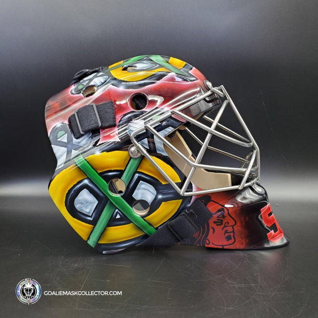 Custom Painted Mask: Chicago Blackhawks Tribute – Goalie Mask Collector