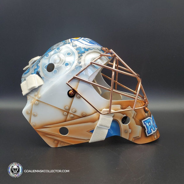 Dwayne Roloson Unsigned Goalie Mask Edmonton Clock V2 Tribute + 24k Ro ...