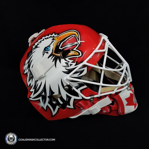 Ed Belfour Practice Worn Signed Goalie Mask Game Issued "The Eagle" Te ...