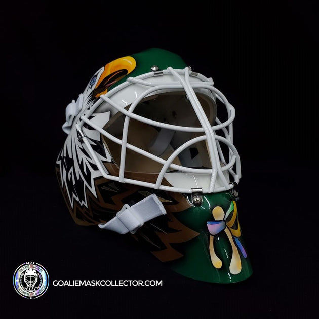 Ed Belfour Signed Goalie Mask Green Dallas "Simple Eagle" V1 Dark Gree ...