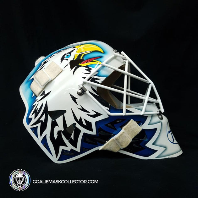 Ed Belfour Signed Goalie Mask Swedish League Leksands White "Simple Ea ...