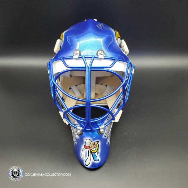 Ed Belfour Signed Goalie Mask Toronto Blue V1 "THE MAN GLITTER COLLECT ...