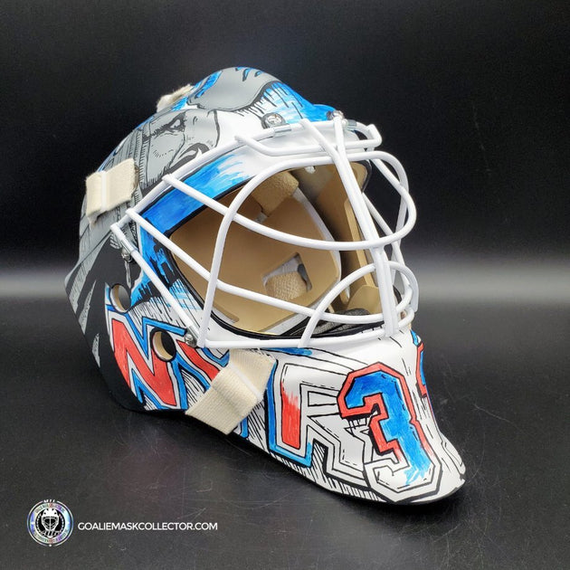 Igor Shesterkin Unsigned Goalie Mask New York 2022-23 Comic Book in Ma ...