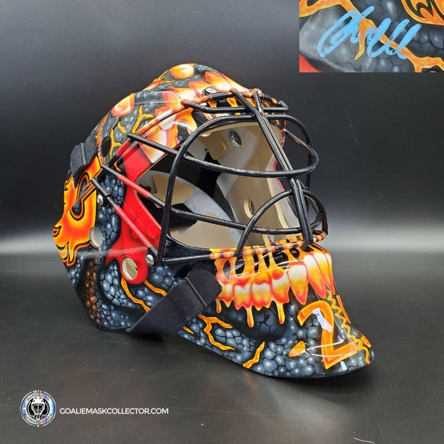 Jacob Markstrom Signed Goalie Mask 2022 "LAVA SKULL" Calgary Signature ...