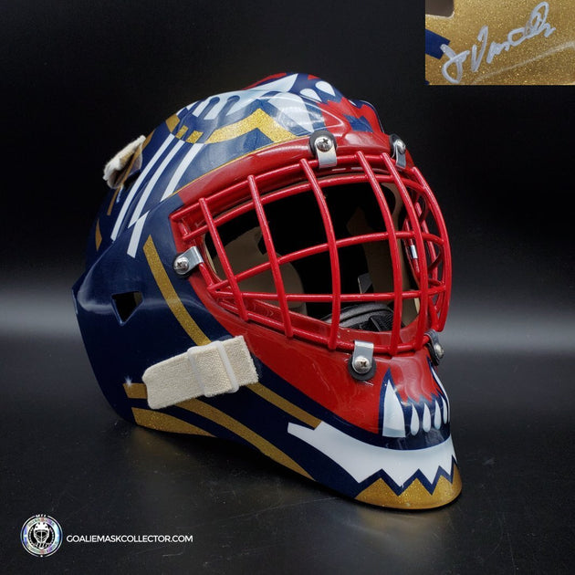 John Vanbiesbrouck Signed Goalie Mask "The Man Glitter Collection" Flo ...