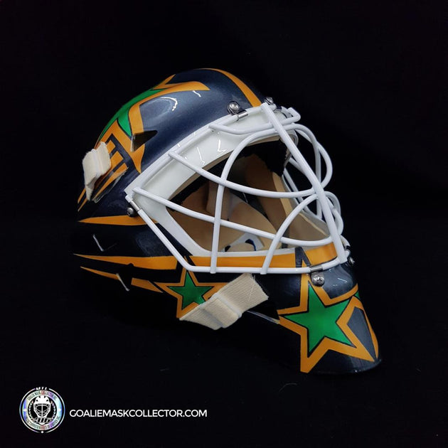 Jon Casey Goalie Mask North Stars Minnesota Black Edition Unsigned ...