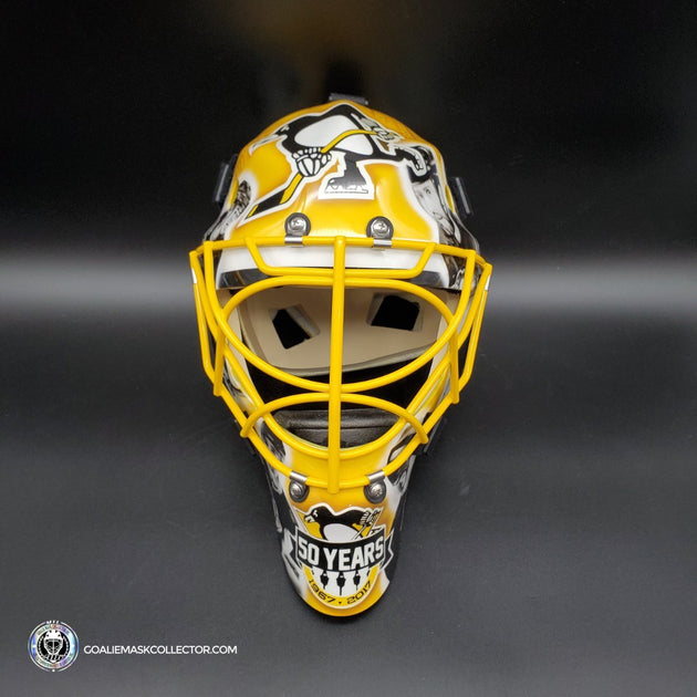 Marc-Andre Fleury Goalie Mask Unsigned Pittsburgh 50th Anniversary Tri ...
