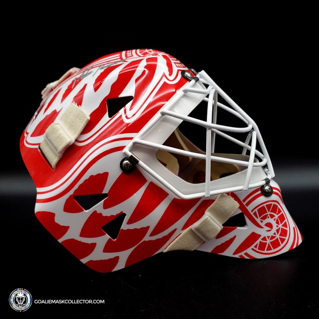 Mike Vernon Signed Goalie Mask Detroit V1 Red Signature Edition ...