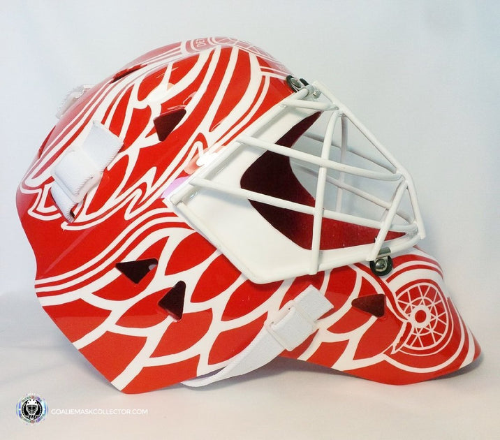 Mike Vernon Goalie Mask Unsigned Detroit V1 Red – Goalie Mask Collector