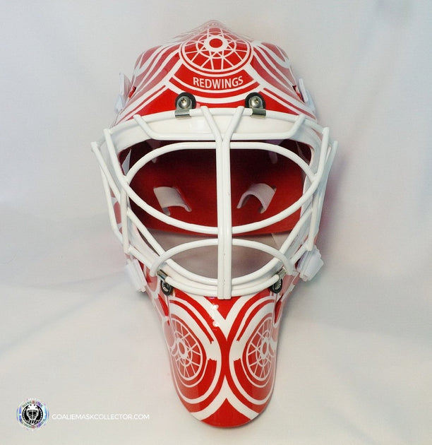 Mike Vernon Goalie Mask Unsigned Detroit V1 Red – Goalie Mask Collector