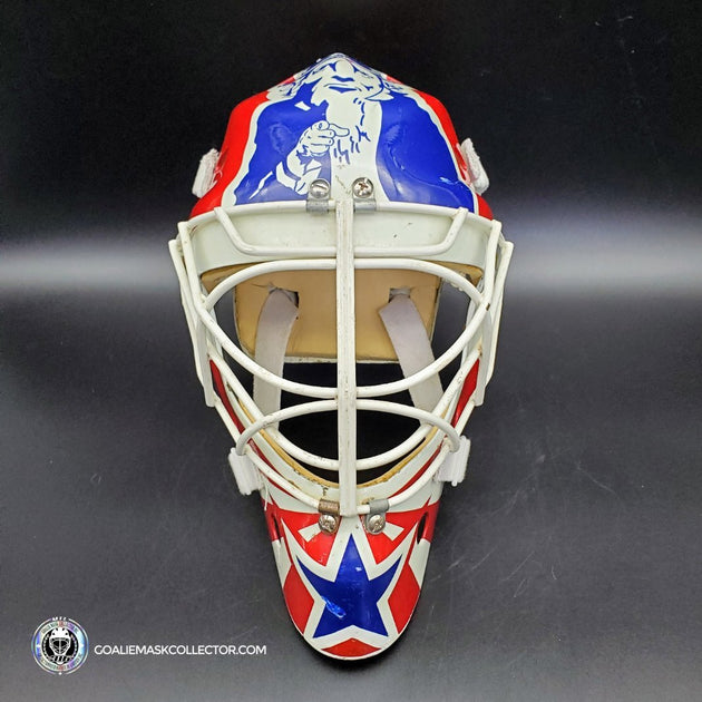 Olaf Kolzig Game Worn Goalie Mask by Ed Cubberly 1993-1995 Washington ...
