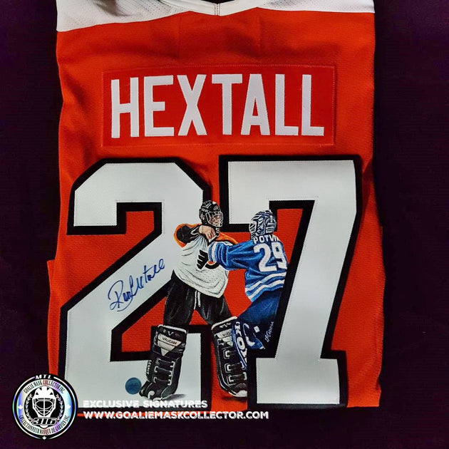 Demo: HEXTALL & POTVIN FIGHT ART EDITION SIGNED JERSEY HAND-PAINTED PH ...