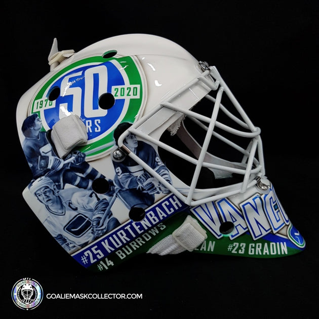 Thatcher Demko Goalie Mask Unsigned Vancouver 50th Anniversary – Goalie ...