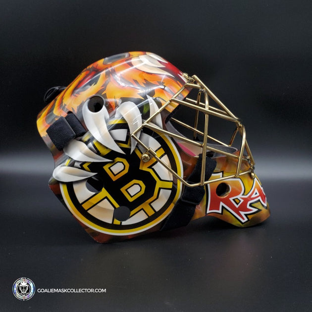 Tuukka Rask Unsigned Goalie Mask Boston Tribute + 24k Gold Plated Gril ...