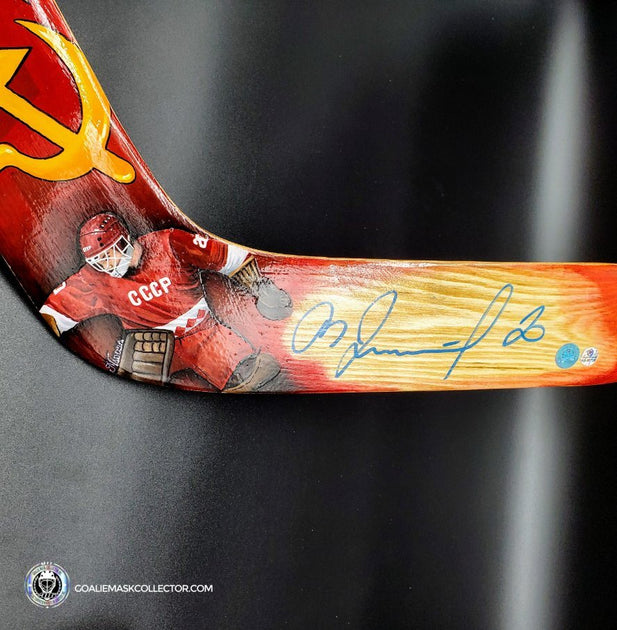 Vladislav Tretiak Custom Painted Signed Stick 1972 Montreal USSR Summi ...