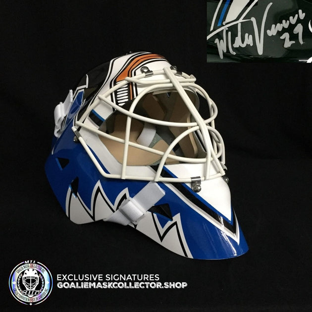 Mike Vernon Signed Goalie Mask San Jose V1 Deep Blue Signature Edition ...