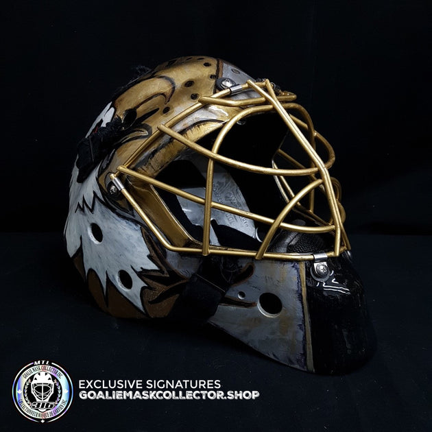 ED BELFOUR SIGNED AUTOGRAPHED GOALIE MASK CUSTOM GOLD 1/1 EDDY SHELL A ...